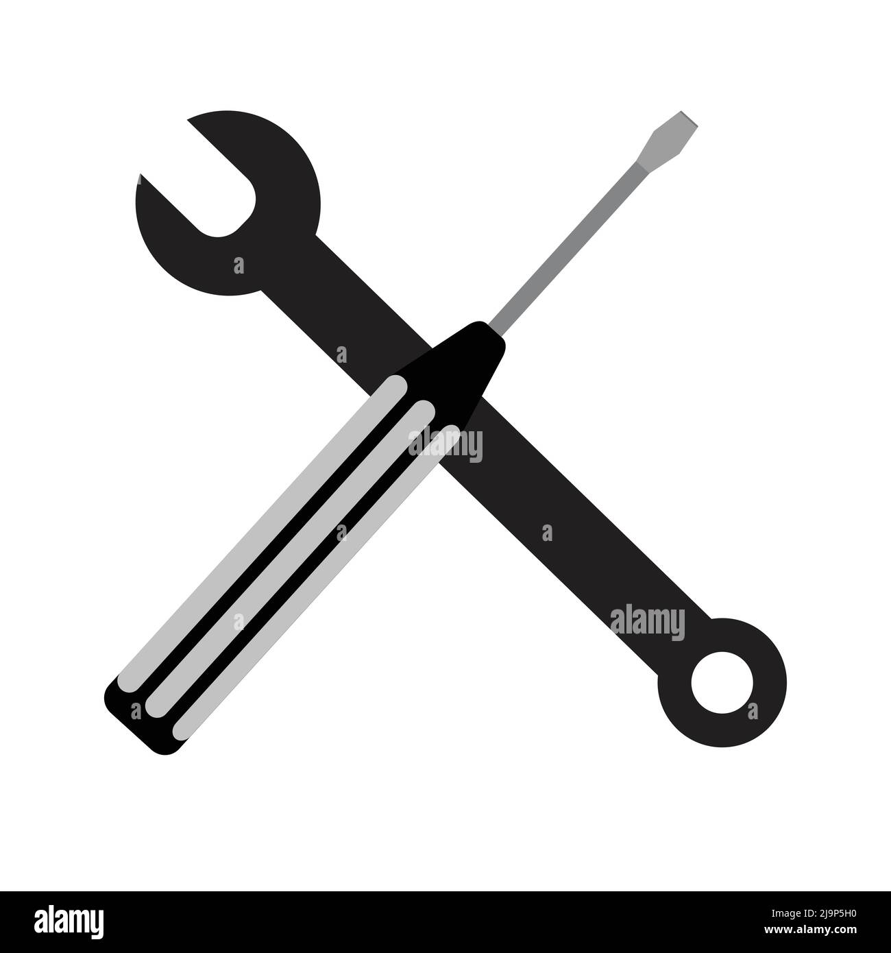 White line wrench spanner icon Black and White Stock Photos & Images ...