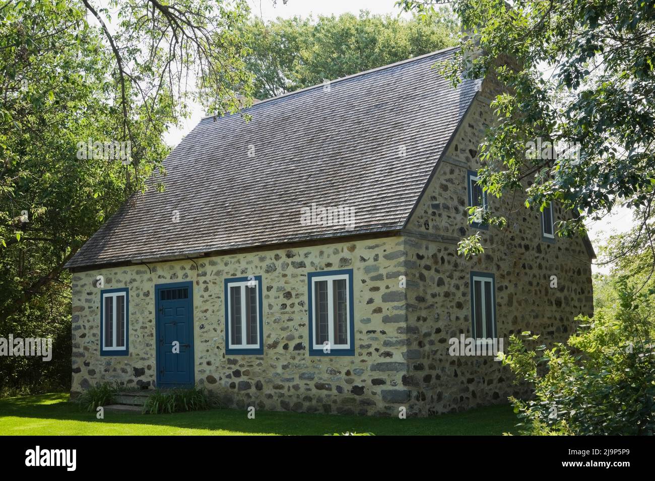 Old circa 1780 French regime cottage style fieldstone home with cedar ...