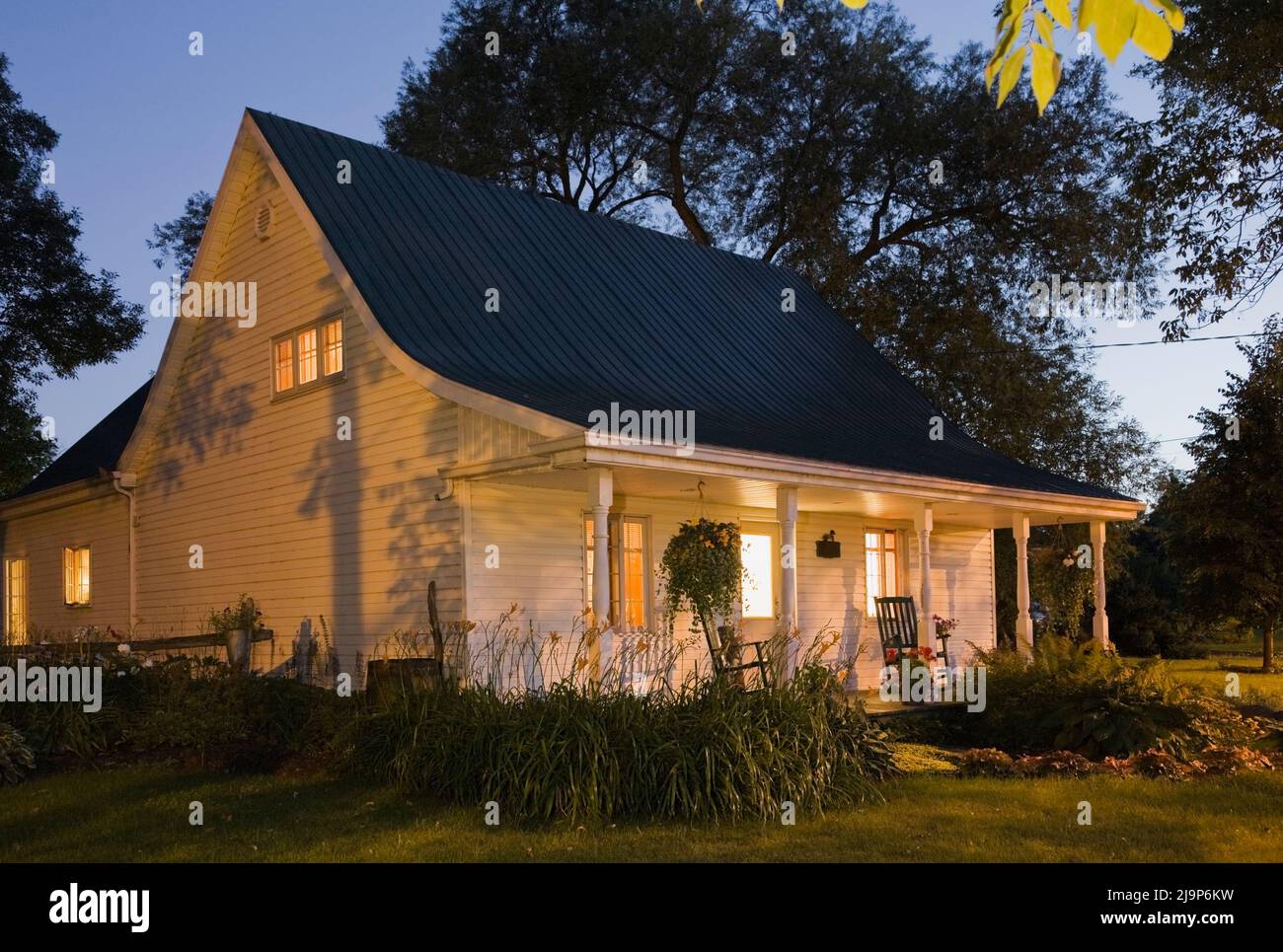 Old circa 1758 Canadiana cottage style home with white wood plank ...