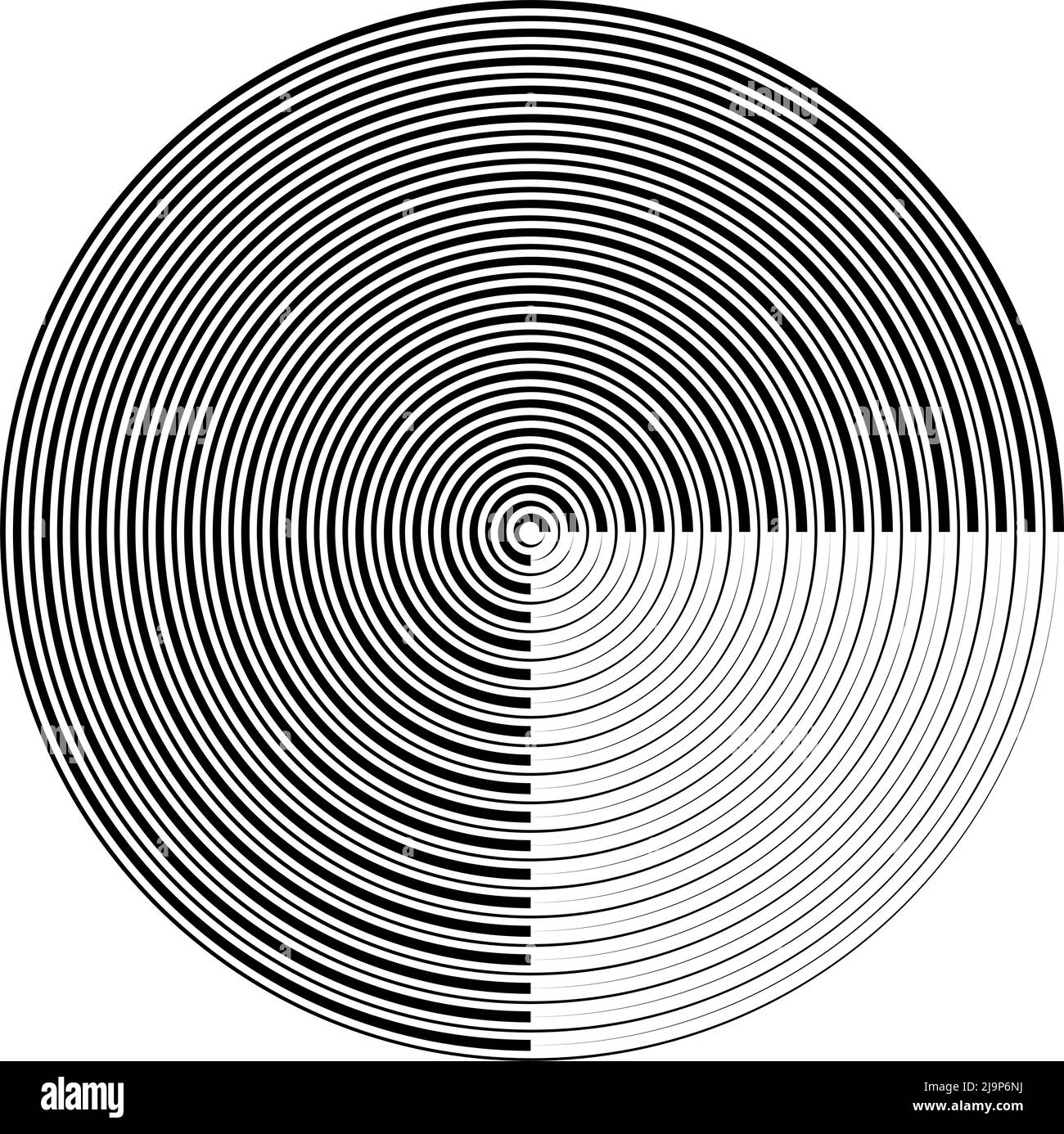 Converging radial, circular lines element. Stock vector illustration ...