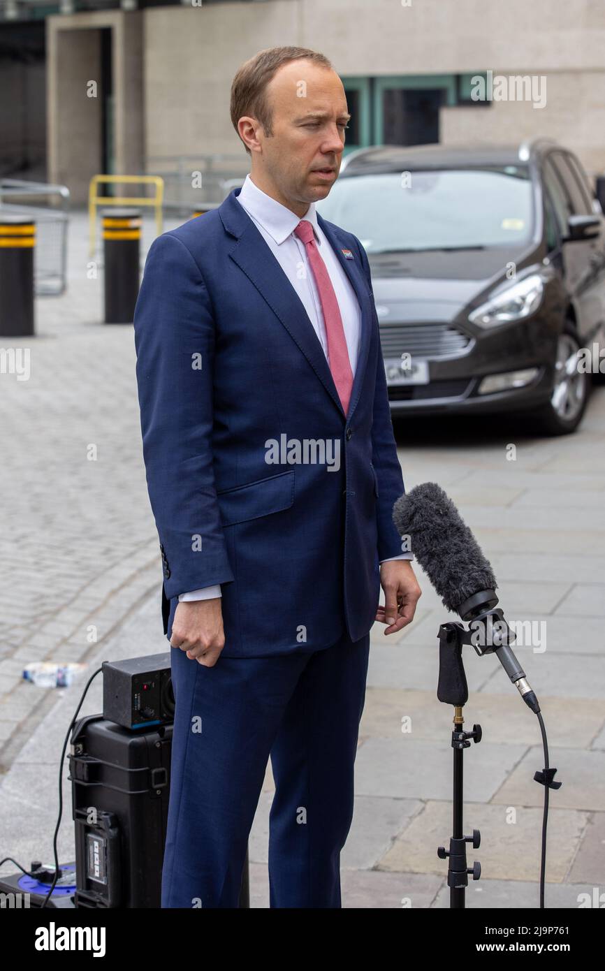 Matt Hancock at the BBC Studios for the Andrew Marr Show Featuring ...