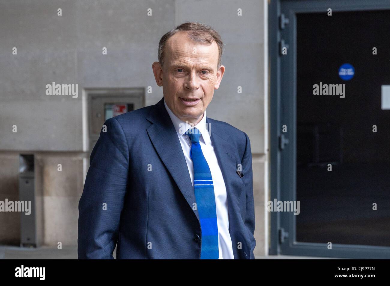 Andrew Marr seen at the BBC Studios after his morning show Featuring ...