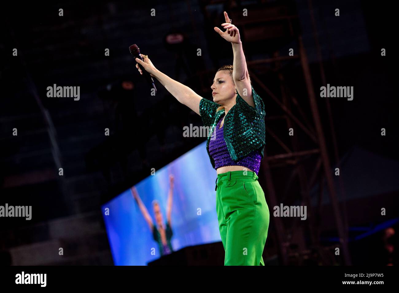 Italian singer Emma Marrone performs live at Arena di Verona Featuring ...