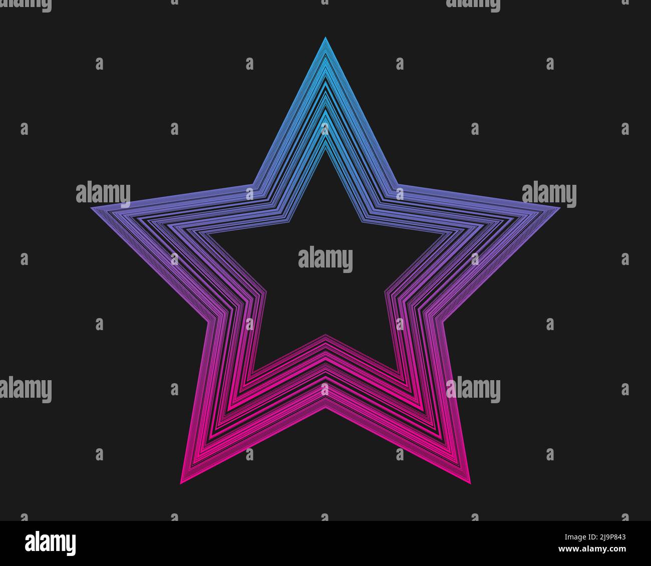 Star retro punk design element. technology star on black background ...