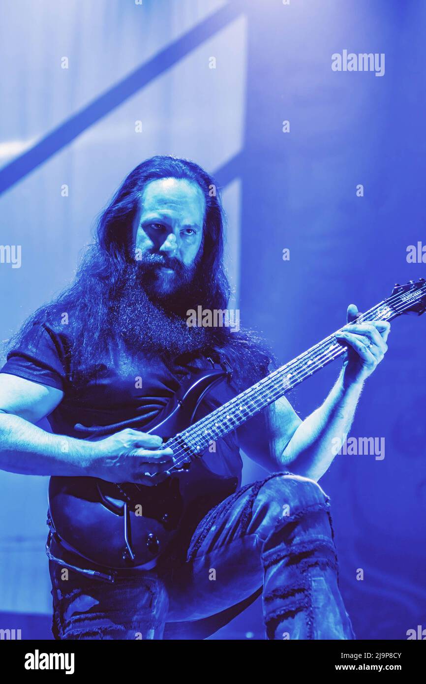 John Petrucci performs on stage with his band Dream Theater at Palazzo ...