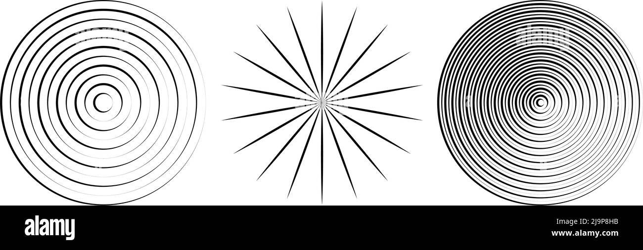 Converging radial, circular lines element. Stock vector illustration ...