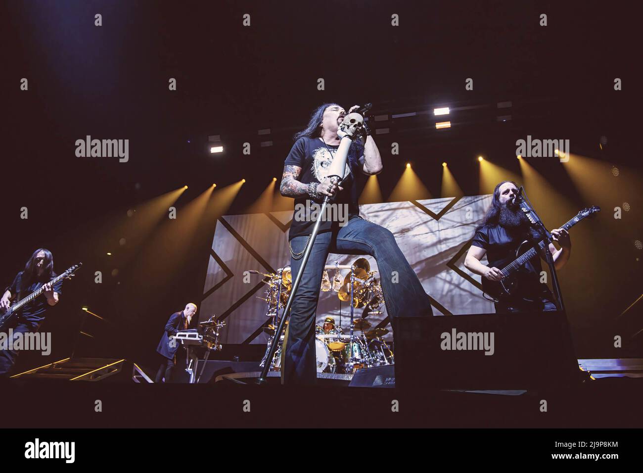 James LaBrie performs on stage with his band Dream Theater at Palazzo ...