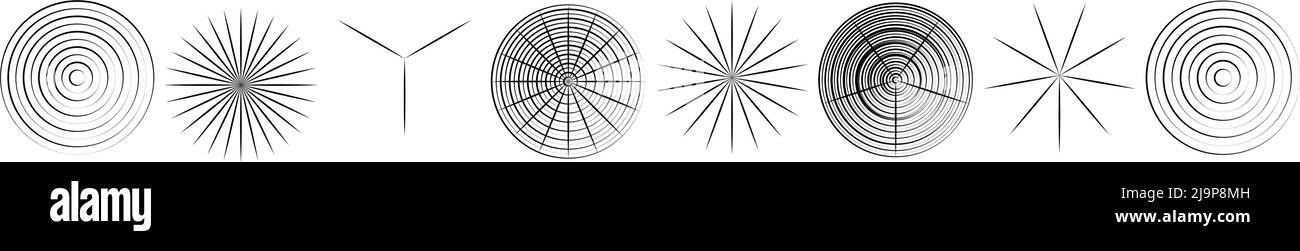 Converging radial, circular lines element. Stock vector illustration ...