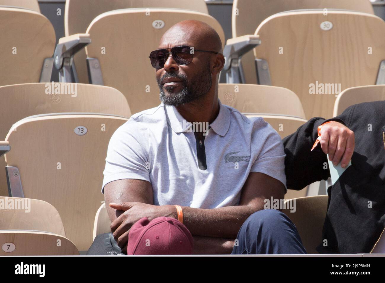 Jimmy Jean-Louis in the stands during Roland Garros 2022 on May 24 ...