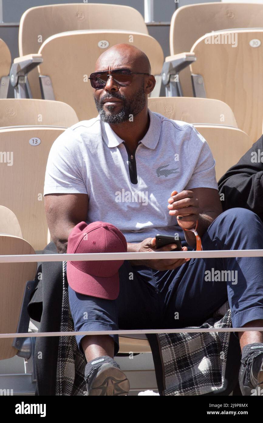 Jimmy Jean-Louis in the stands during Roland Garros 2022 on May 24 ...