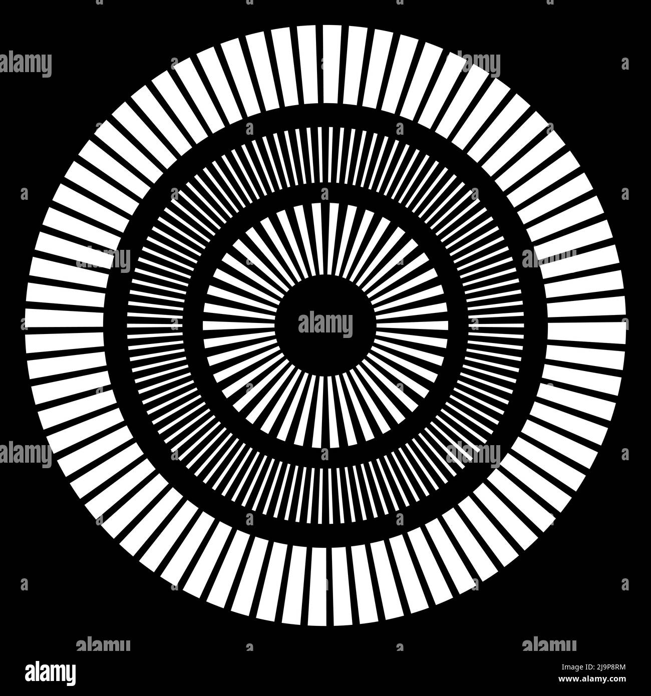 Geometric circle element with dashed lines. Radial, radiating element ...