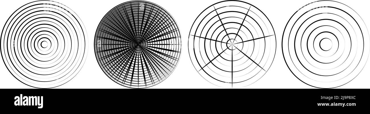 Converging radial, circular lines element. Stock vector illustration ...