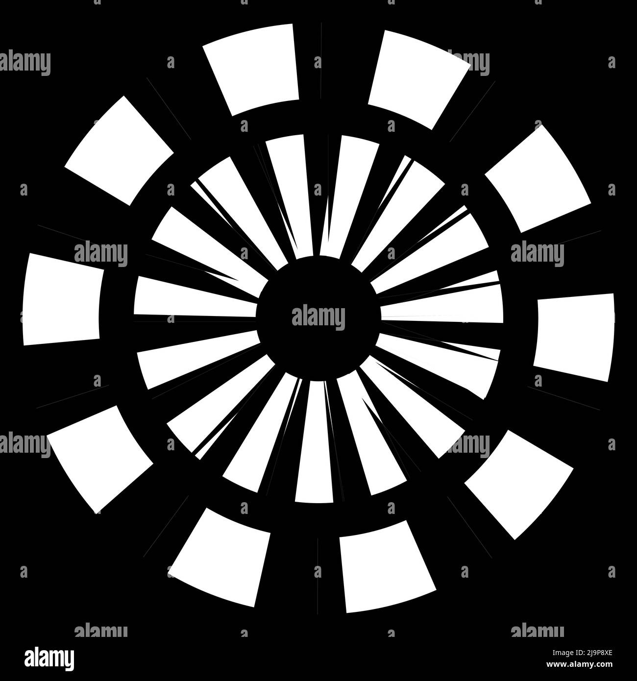 Geometric circle element with dashed lines. Radial, radiating element ...