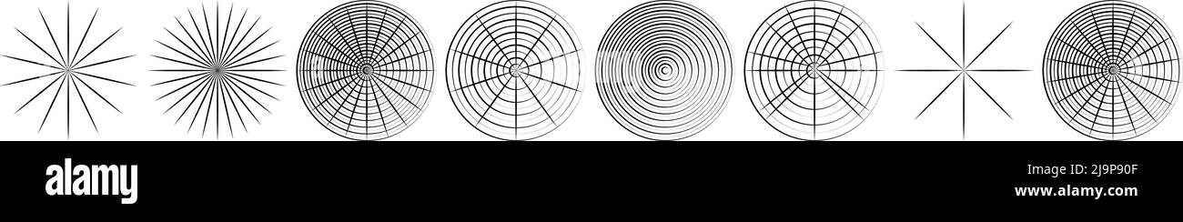 Converging radial, circular lines element. Stock vector illustration ...