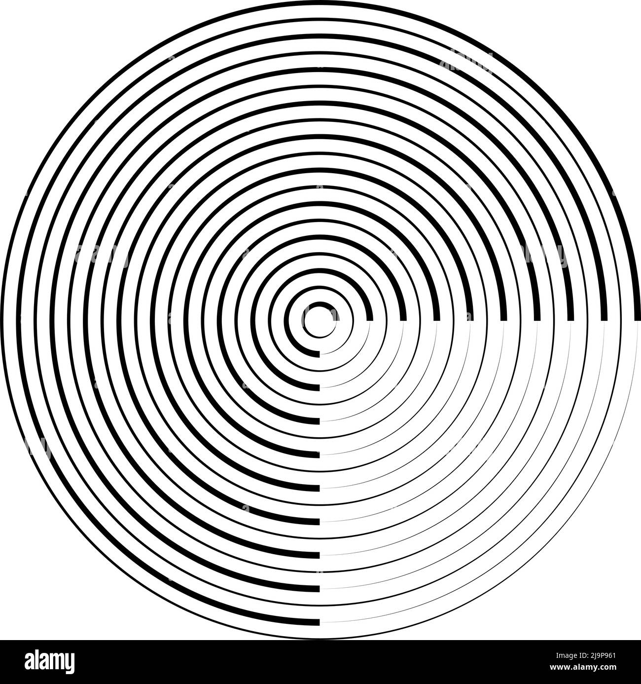Converging radial, circular lines element. Stock vector illustration ...