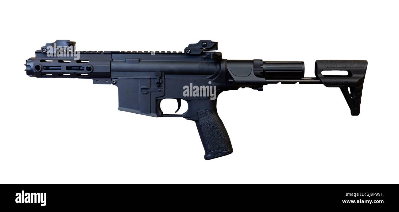 Assault rifle isolated over white background Stock Photo - Alamy
