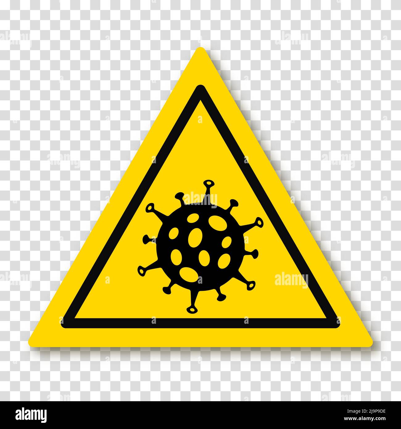 Yellow triangular sign of danger of infection with a virus. Monkeypox ...