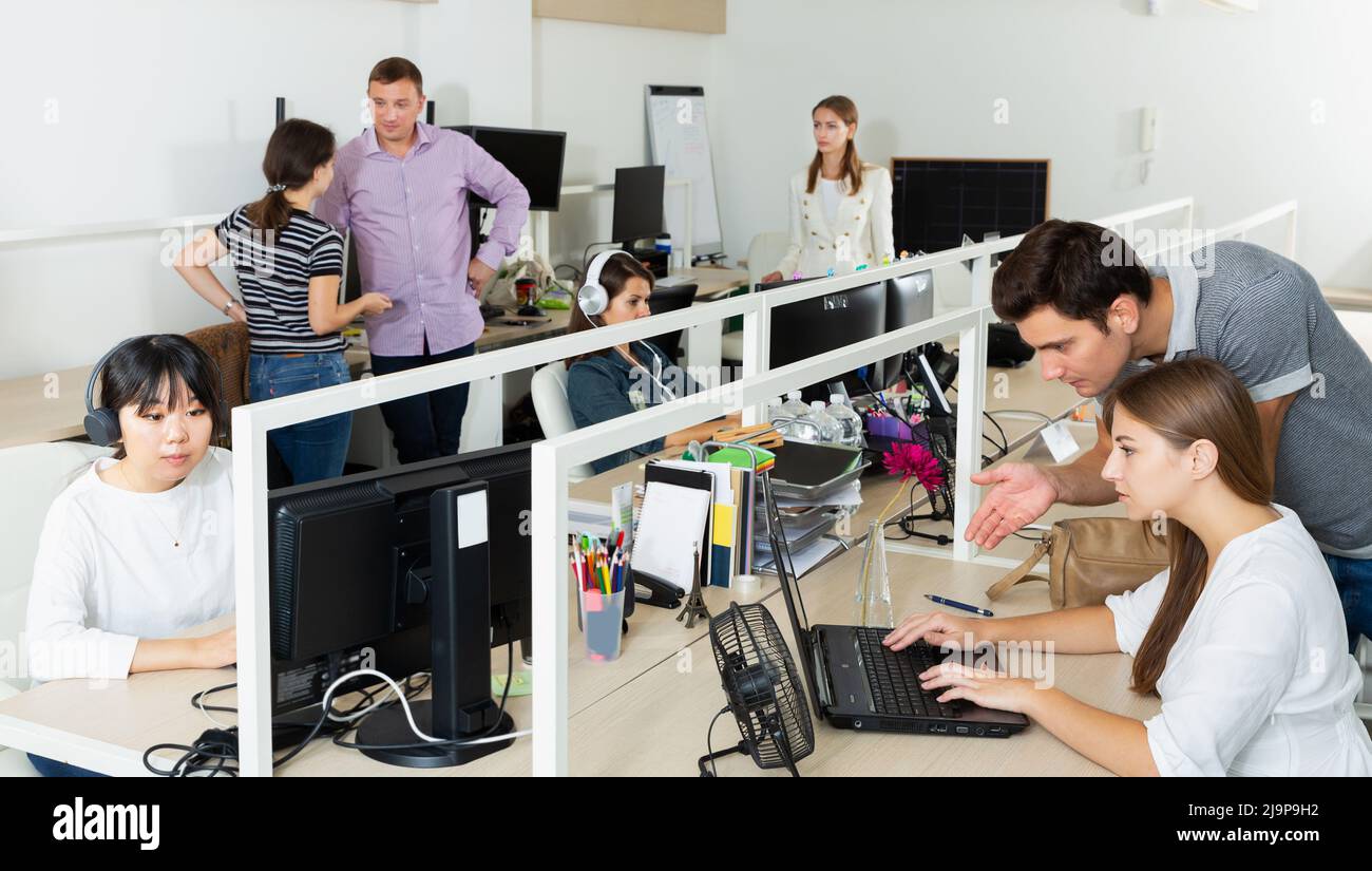 group of successful business people during daily work Stock Photo - Alamy