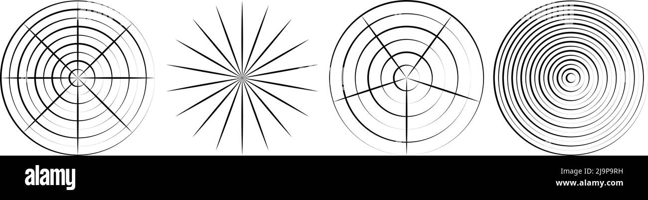 Converging radial, circular lines element. Stock vector illustration ...
