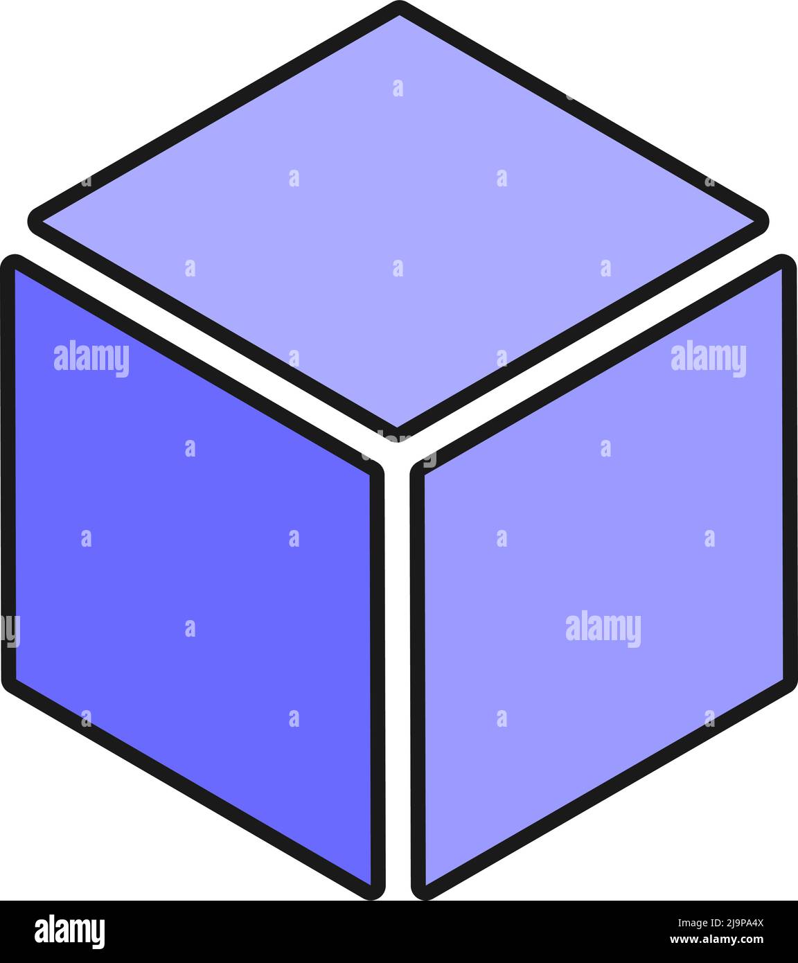 Isometric cube element, icon. Cubist abstract 3d shape. Stock vector ...