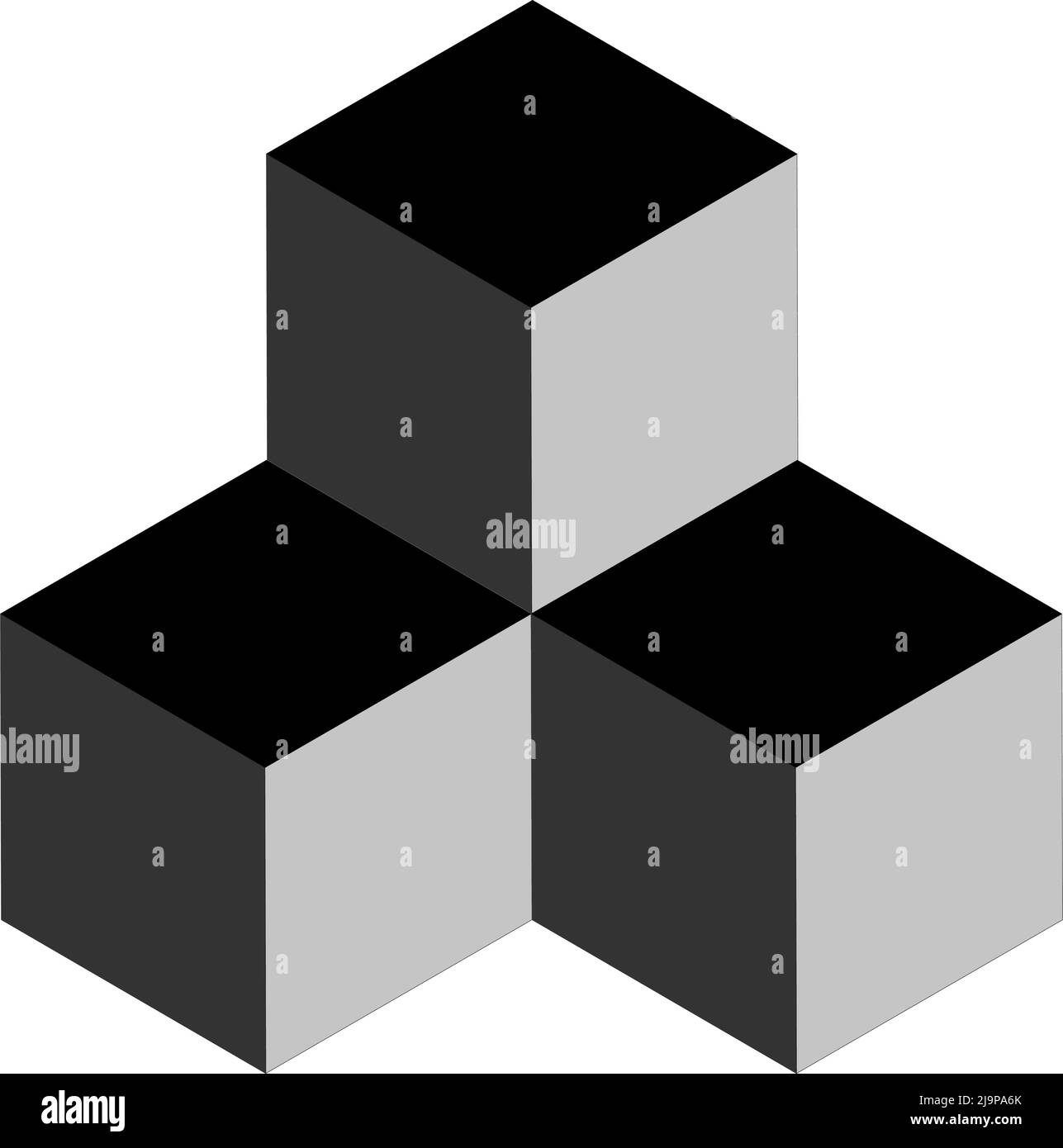 Isometric Cube Element Icon Cubist Abstract 3d Shape Stock Vector Illustration Clip Art