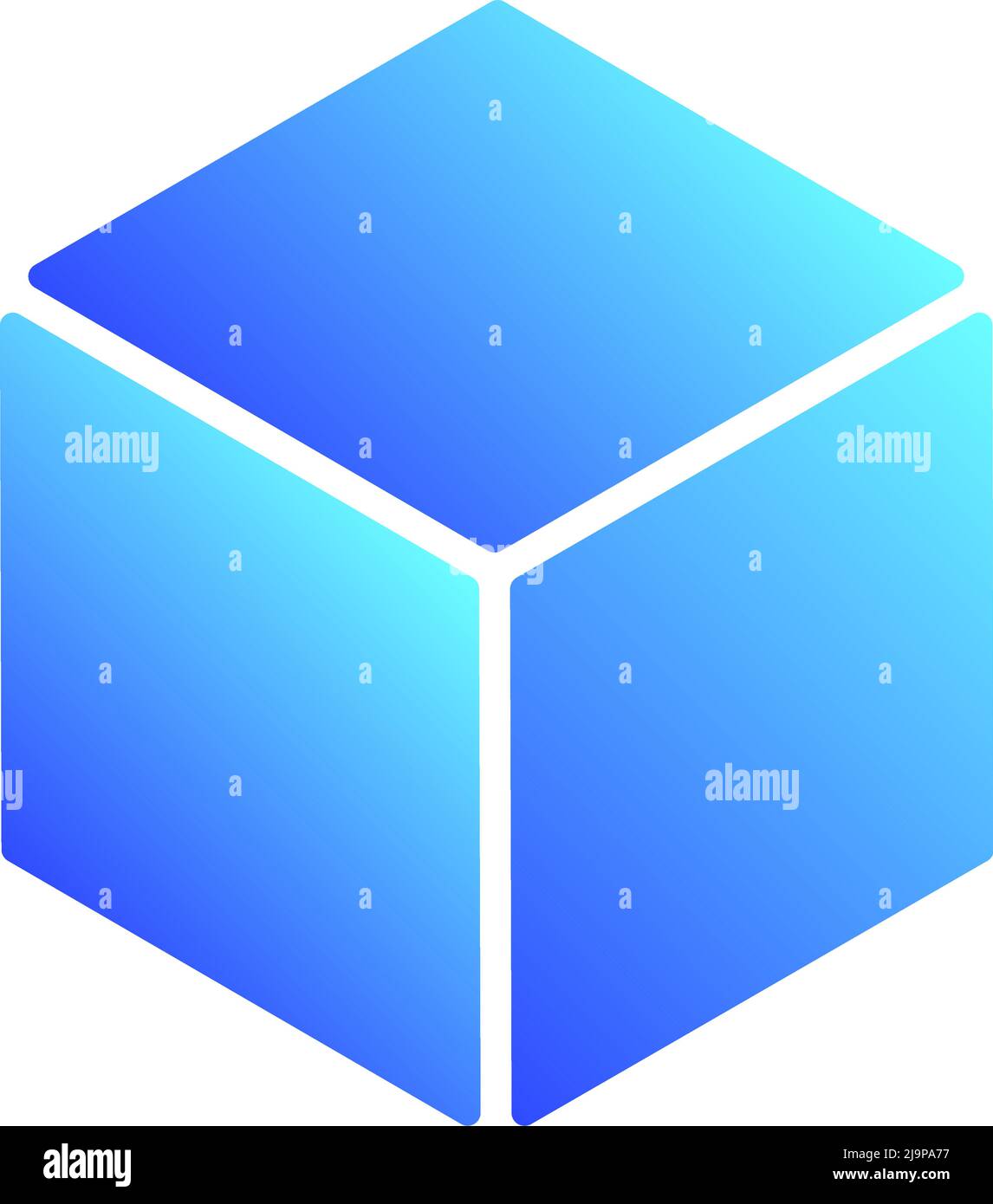 Isometric cube element, icon. Cubist abstract 3d shape. Stock vector ...