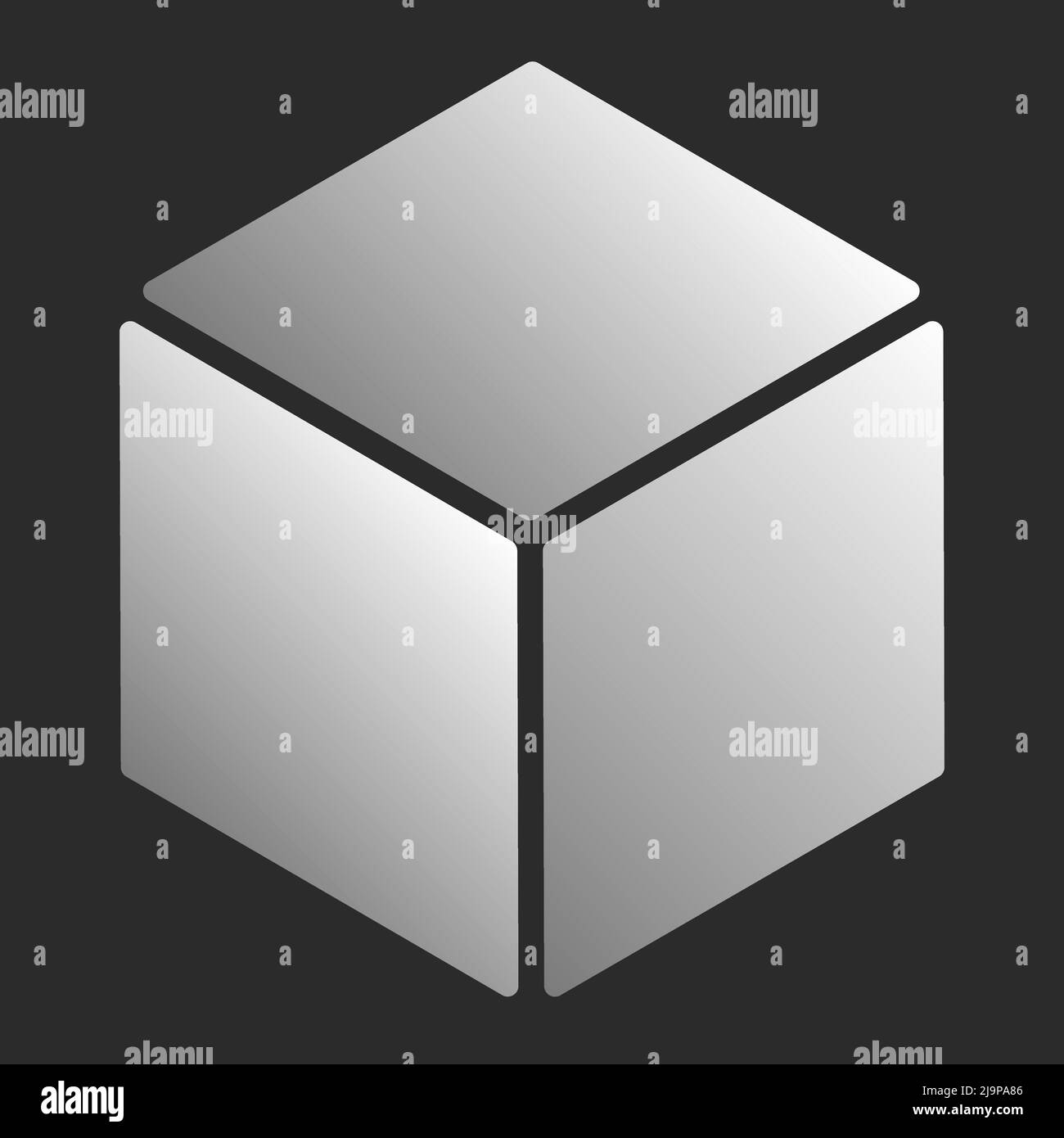 Isometric cube element, icon. Cubist abstract 3d shape. Stock vector ...