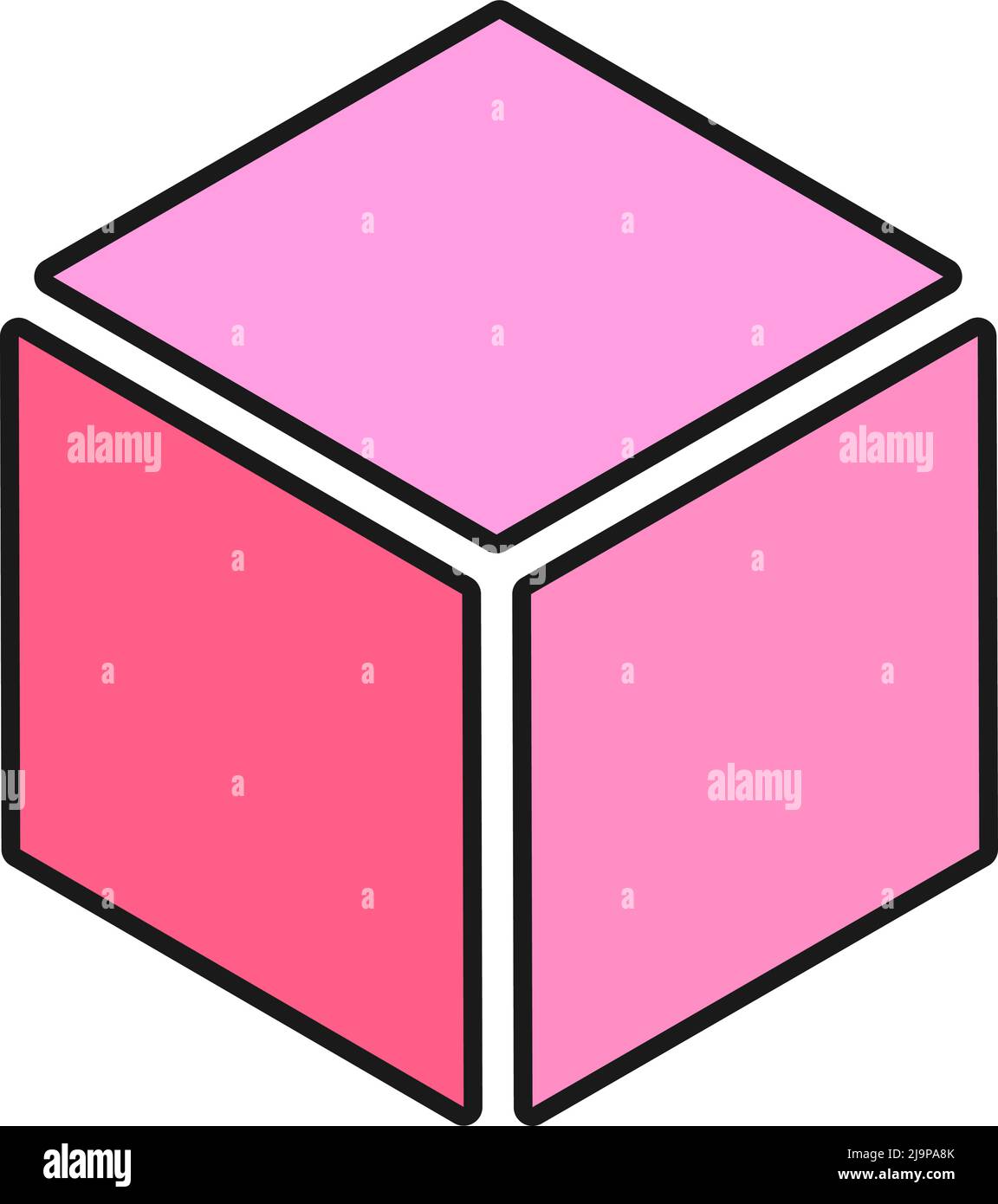 Isometric cube element, icon. Cubist abstract 3d shape. Stock vector ...