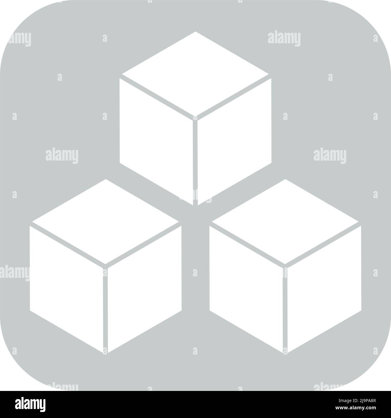 Isometric cube element, icon. Cubist abstract 3d shape. Stock vector ...