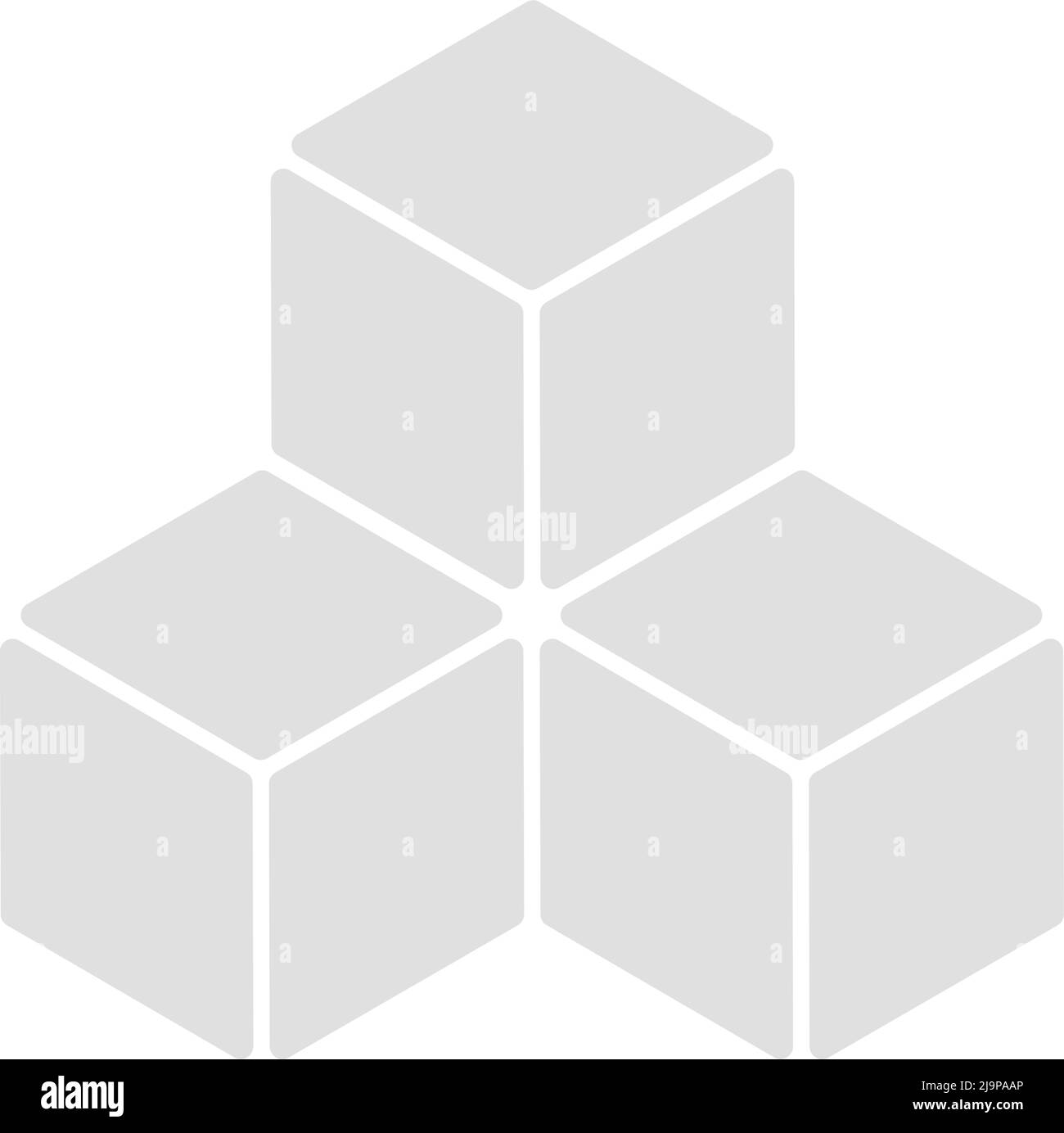 Isometric cube element, icon. Cubist abstract 3d shape. Stock vector ...