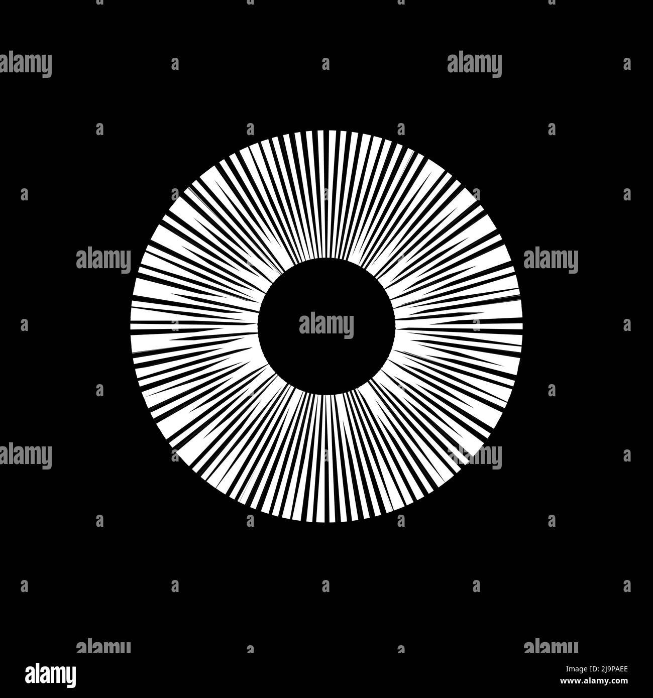 Geometric circle element with dashed lines. Radial, radiating element ...