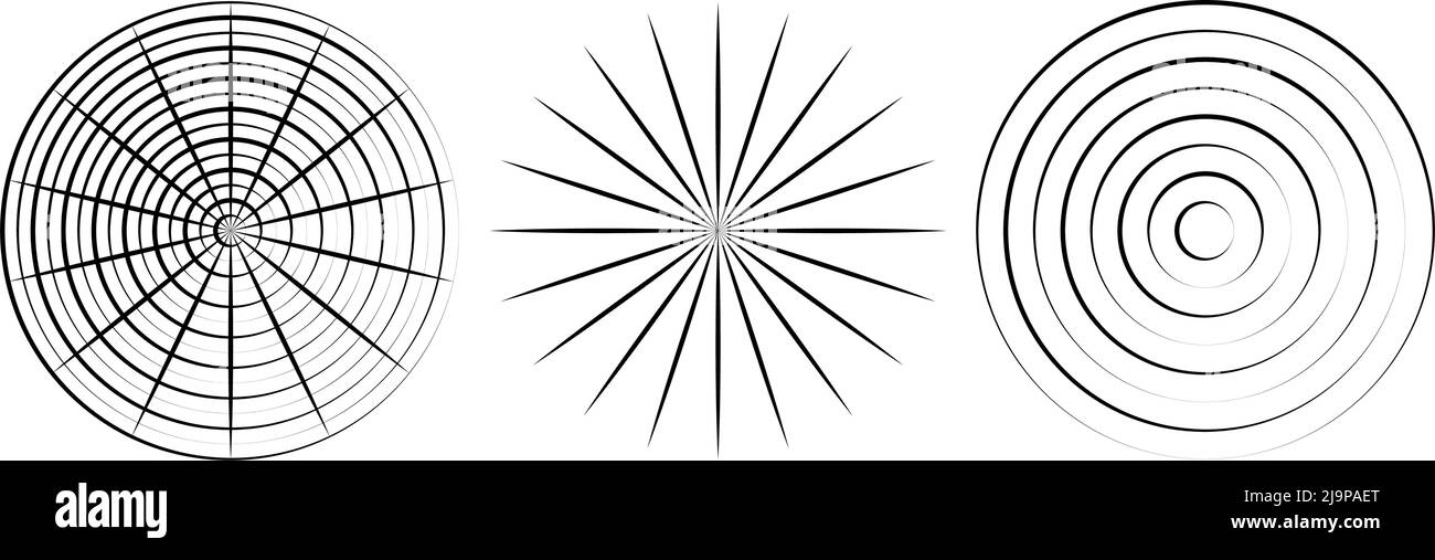 Converging radial, circular lines element. Stock vector illustration ...