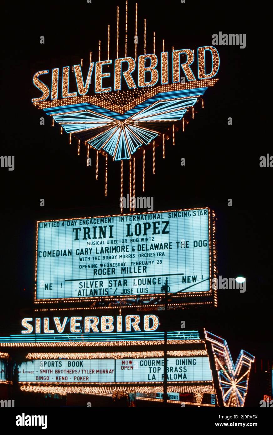 Silverbird Casino with Trini Lopez. Las Vegas in 1979 Stock Photo - Alamy
