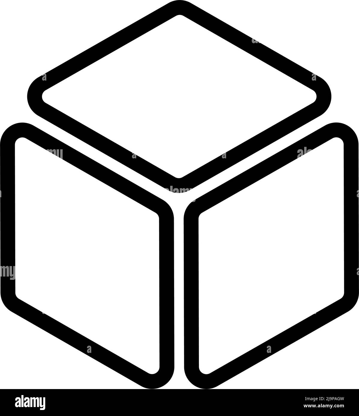 Isometric cube element, icon. Cubist abstract 3d shape. Stock vector ...