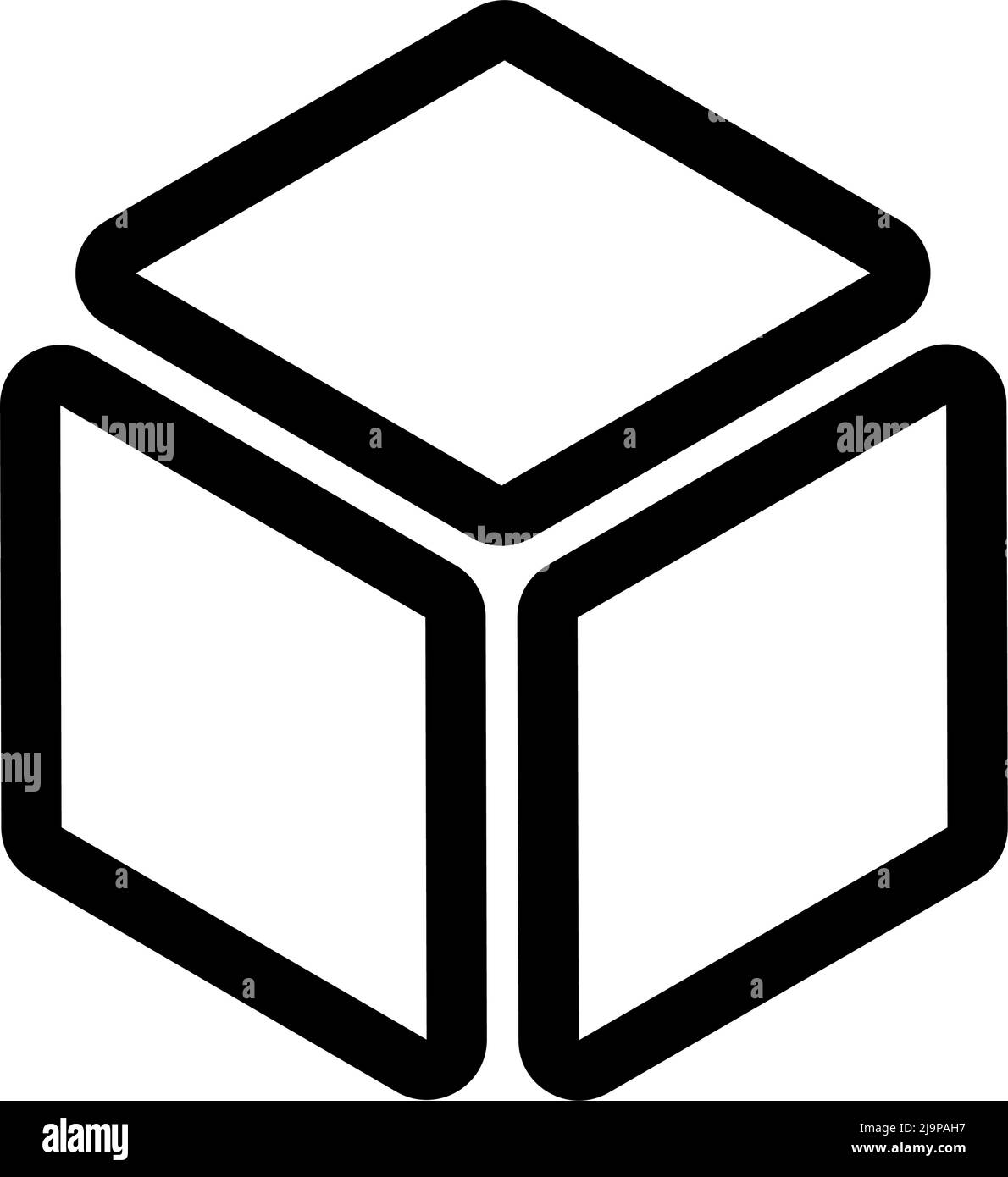 Isometric cube element, icon. Cubist abstract 3d shape. Stock vector ...