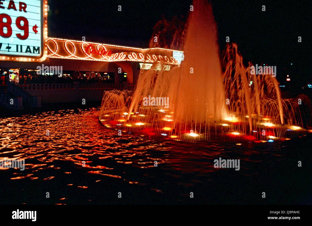 Colorful fountain outside one of the casinos in Las Vegas in 1979 Stock ...