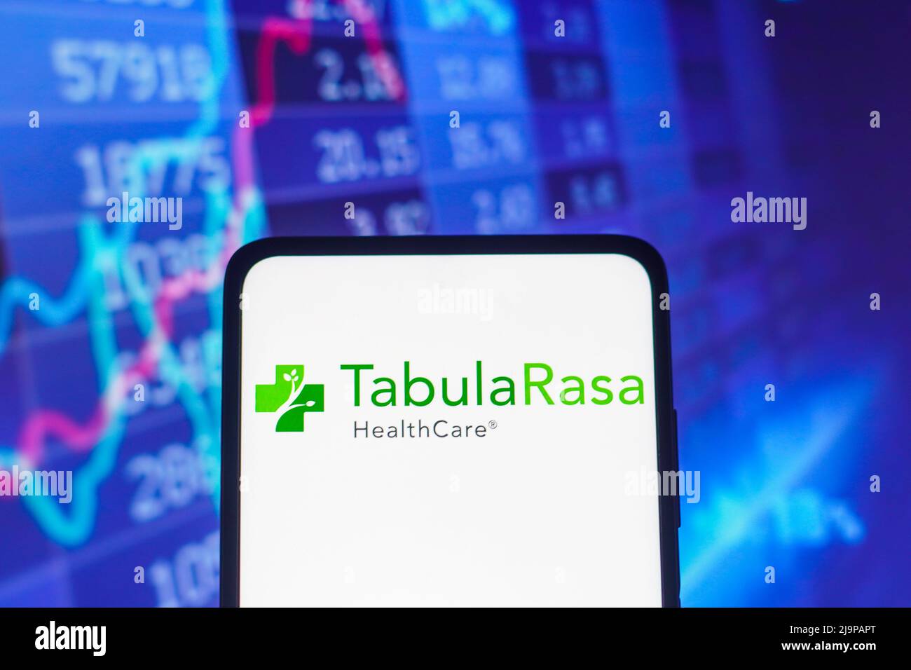 In this photo illustration, the Tabula Rasa HealthCare logo seen ...