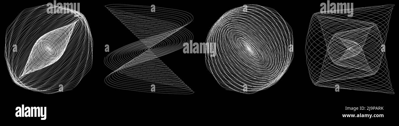 Abstract line art drawing element. Stock vector illustration, clip-art ...