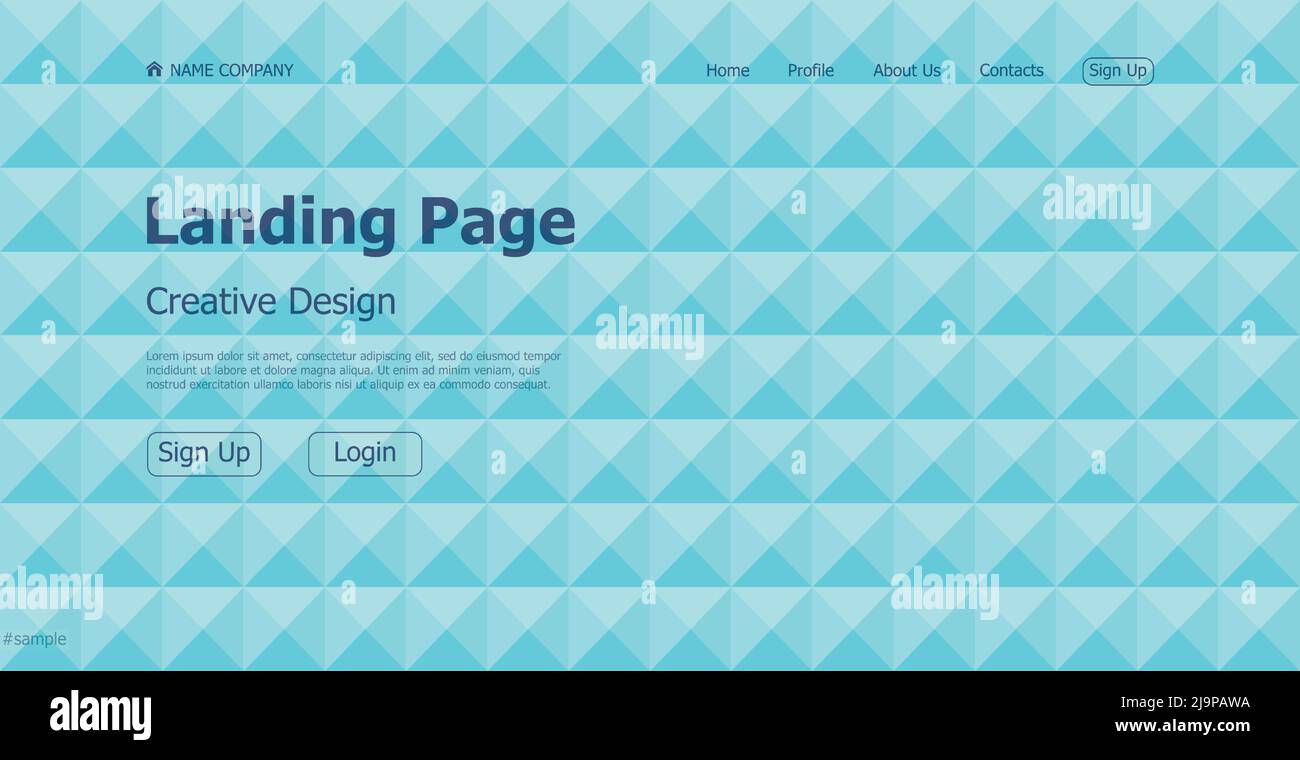 Home page landing blue geometric template landing business page digital ...