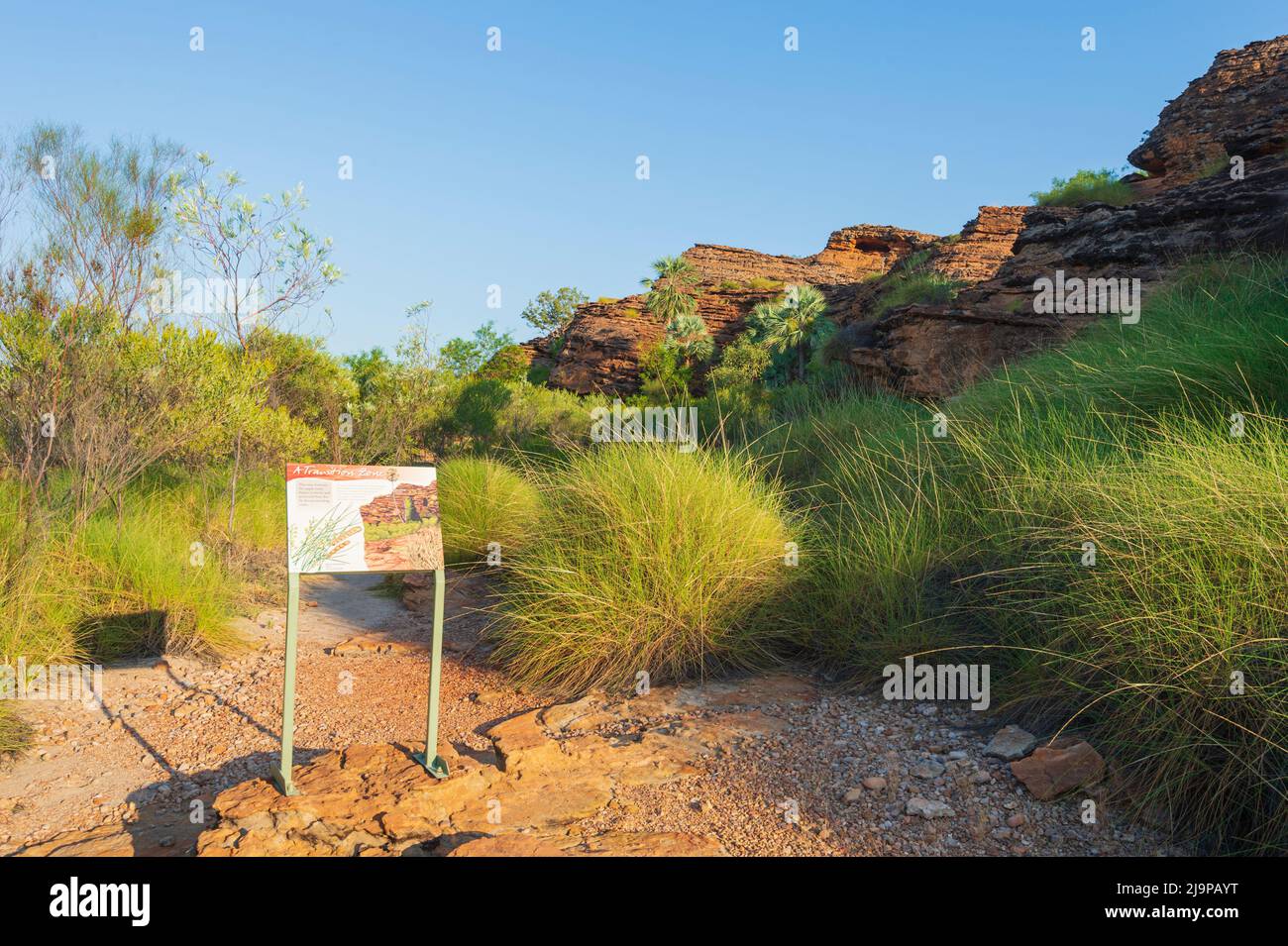 Information sign along a walking trail through scenic Keep River ...