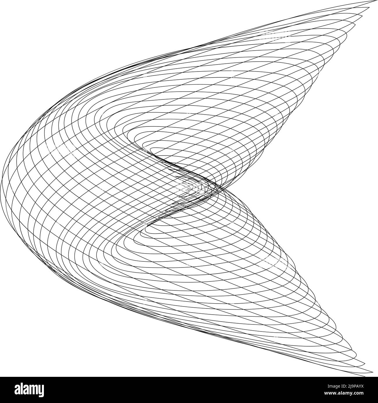 Abstract line art drawing element. Stock vector illustration, clip-art ...