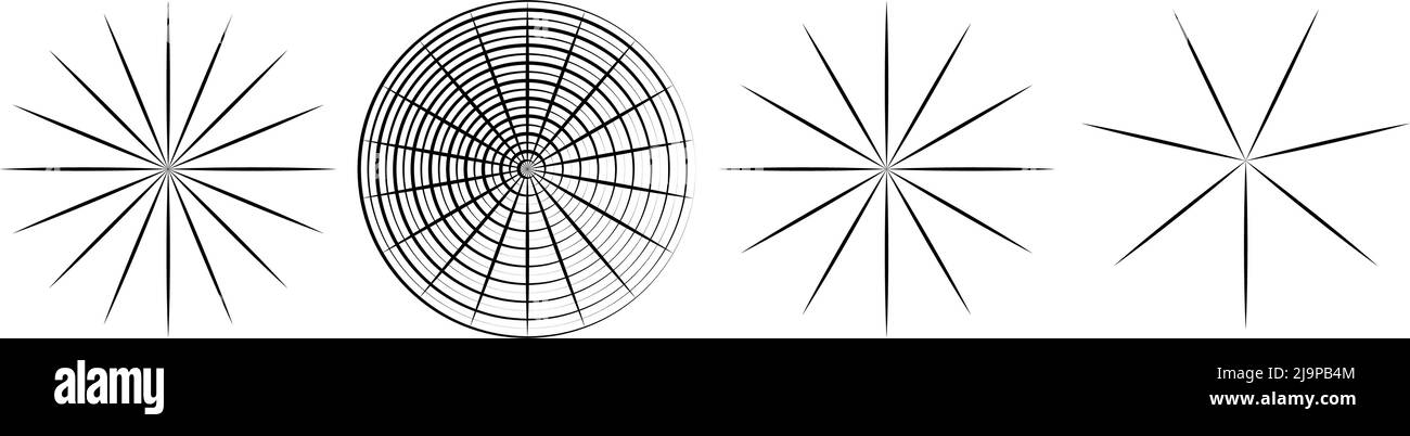 Converging radial, circular lines element. Stock vector illustration ...