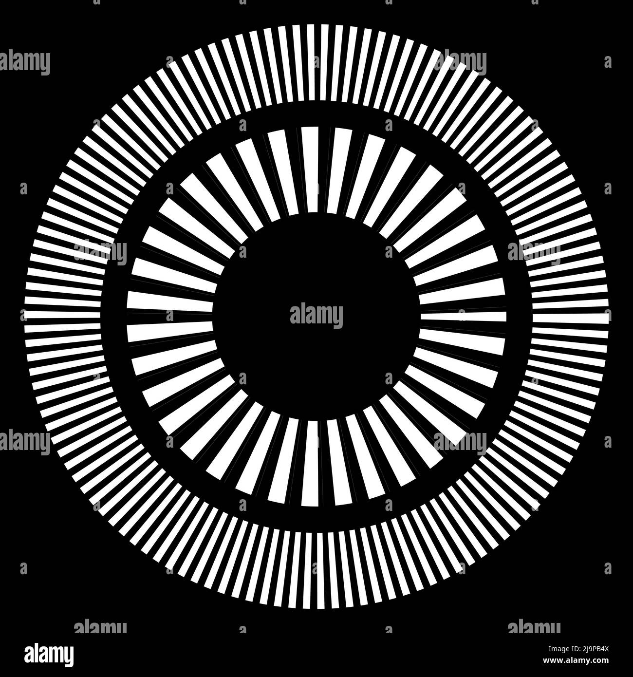 Geometric circle element with dashed lines. Radial, radiating element ...
