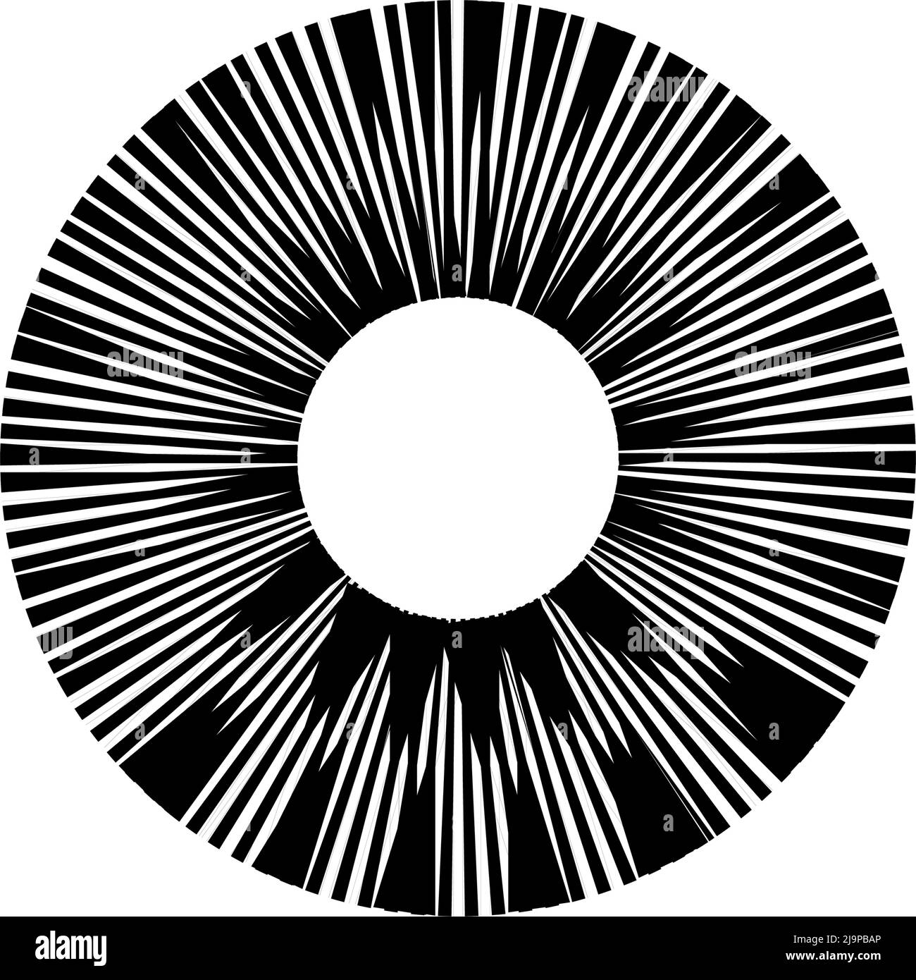 Geometric circle element with dashed lines. Geometric radial, radiating ...
