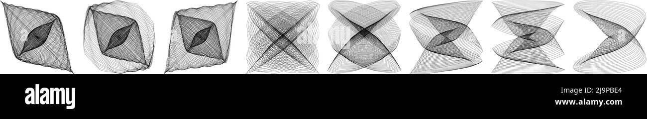 Abstract line art drawing element. Stock vector illustration, clip-art ...