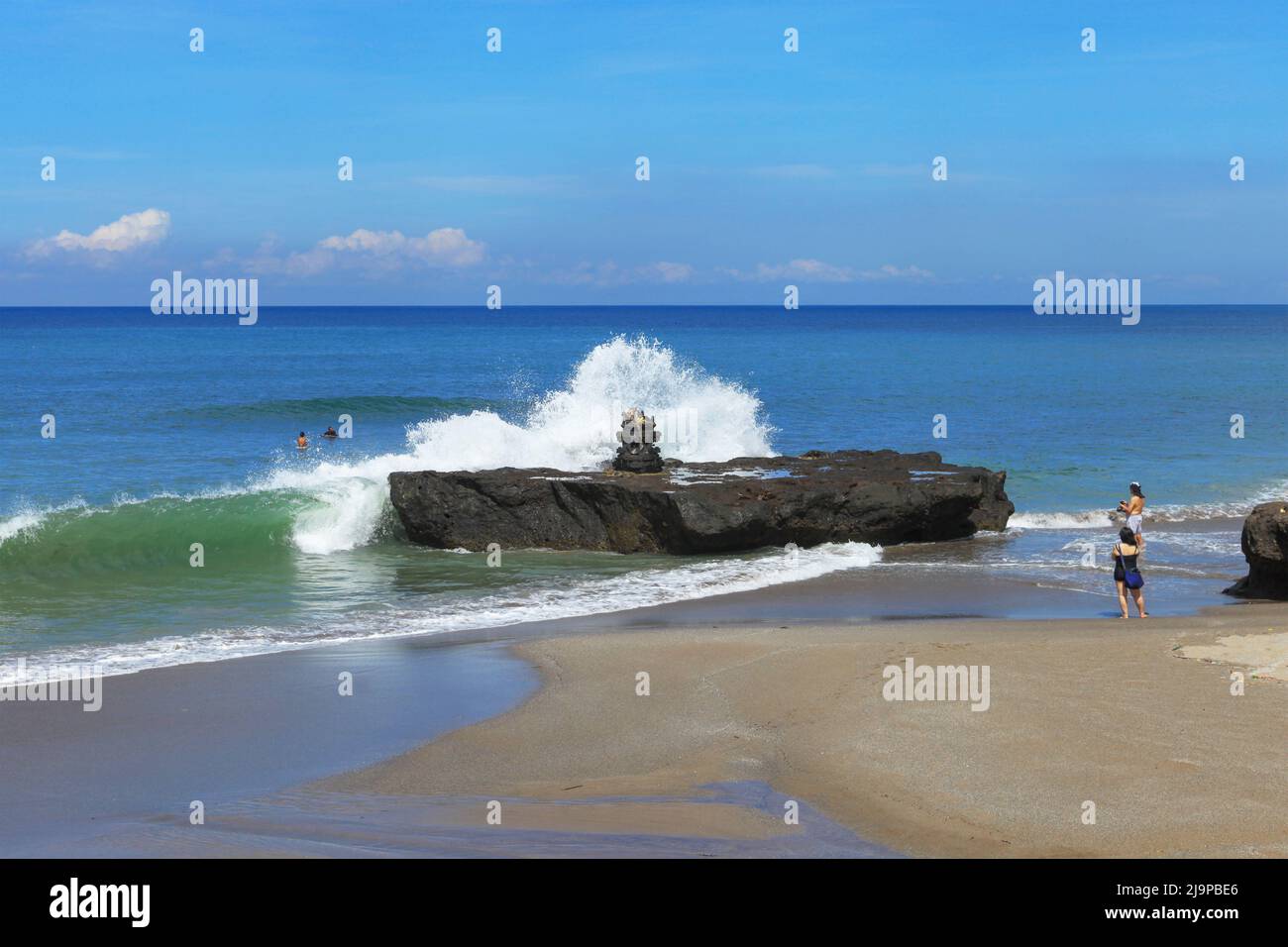Waves Splashing over Rocks at Batu Bolong Beach in Canggu, Bali ...