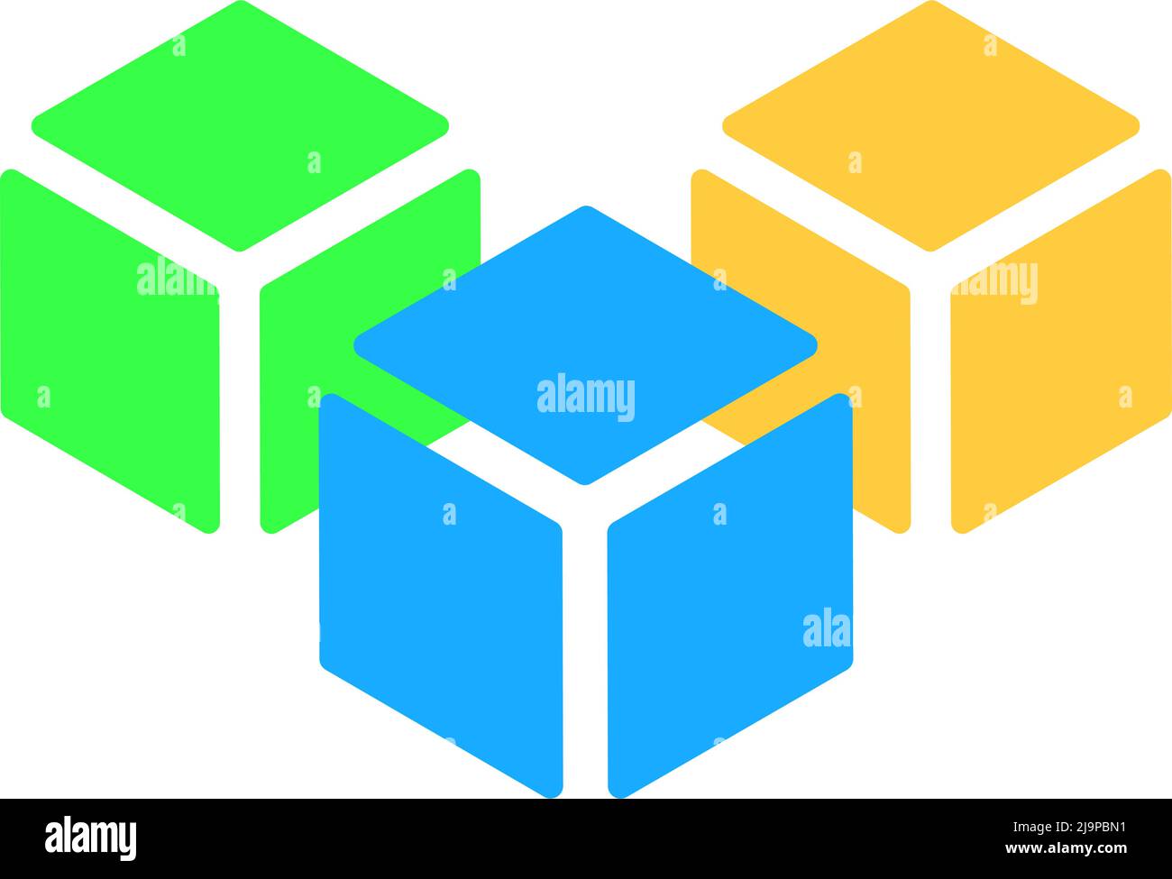 Isometric cube element, icon. Cubist abstract 3d shape. Stock vector ...