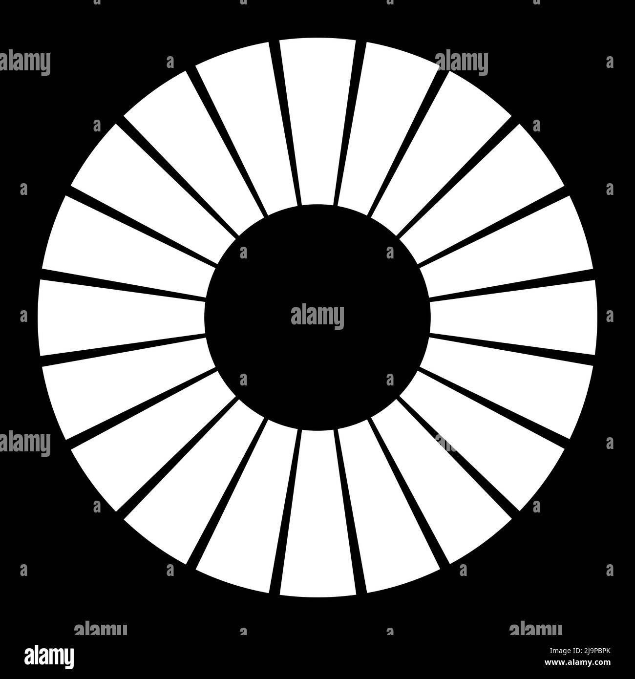 Geometric circle element with dashed lines. Radial, radiating element ...