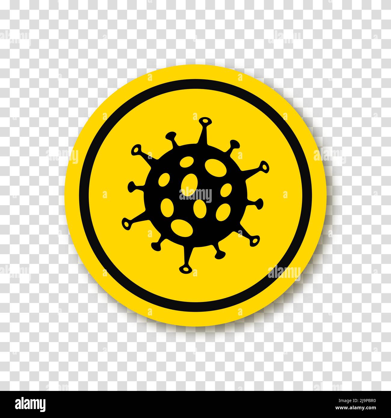 Yellow round sign of danger of infection with a virus. Monkeypox ...