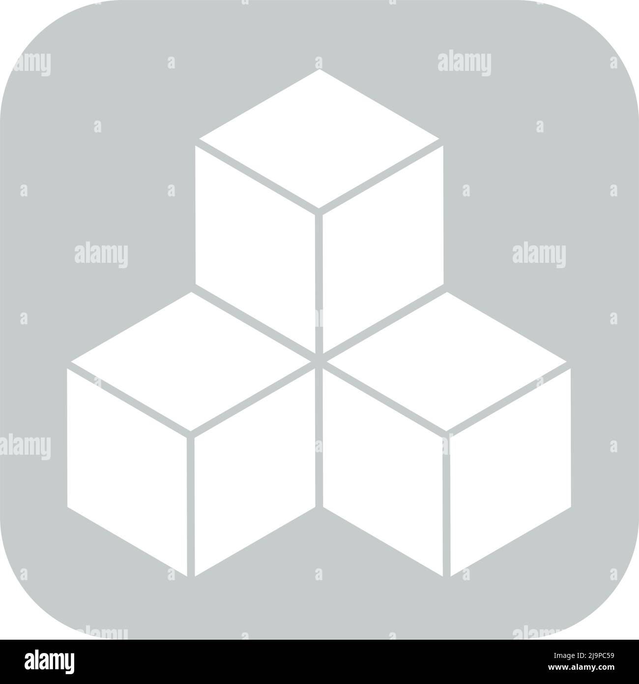 Isometric cube element, icon. Cubist abstract 3d shape. Stock vector ...